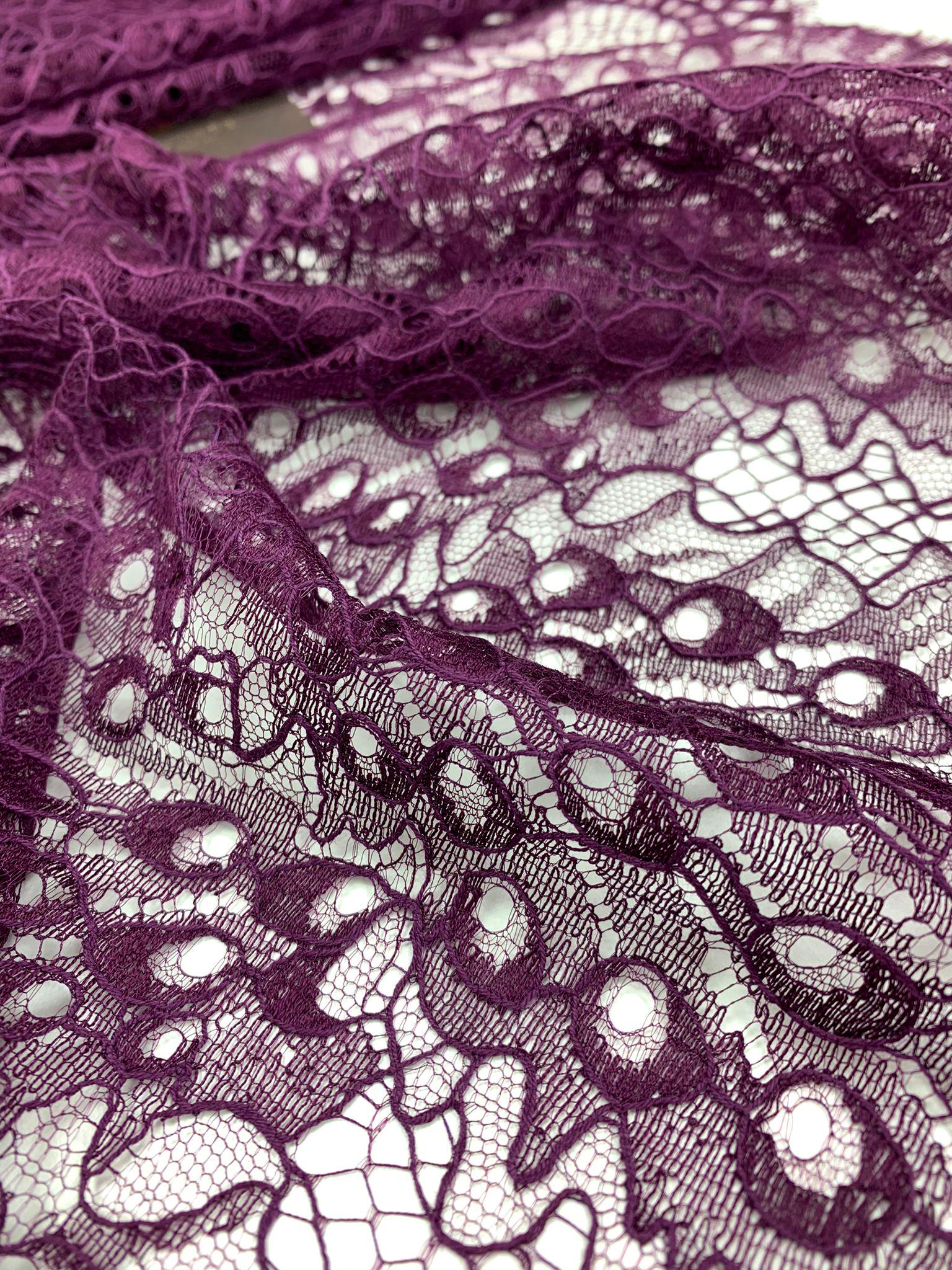 Purple Lace Trim, Delicate French Lace, Chantilly Lace, Bridal Lace ...