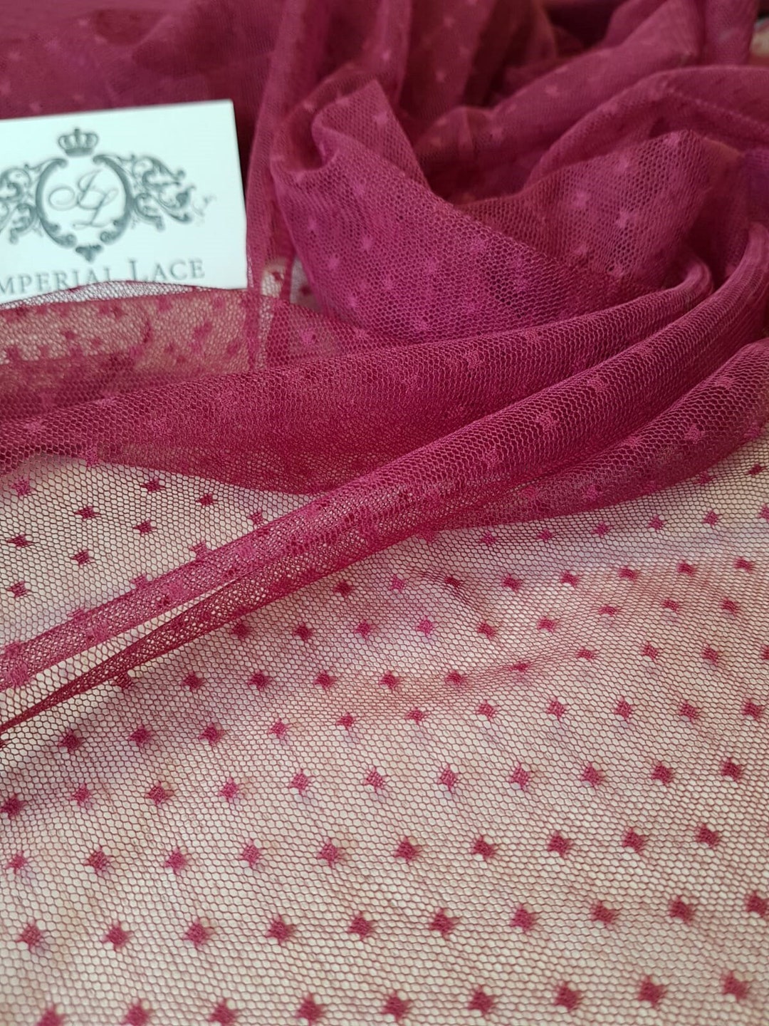 Wine Red Tulle Fabric, Lingerie Net, Mesh Fabric, Elastic Fabric, Wine ...