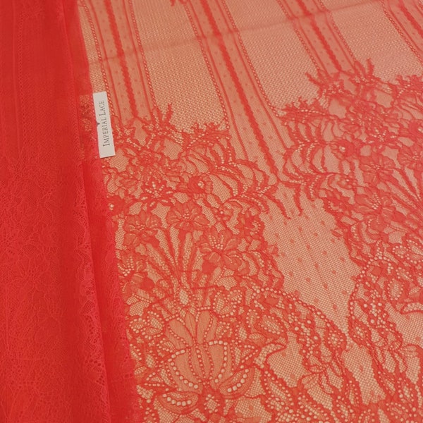 Red Lace Fabric - Etsy