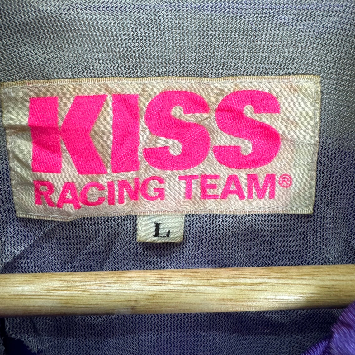 Vintage 90s Kiss Racing Team Light Jacket Zipper Sweater Size Large - Etsy