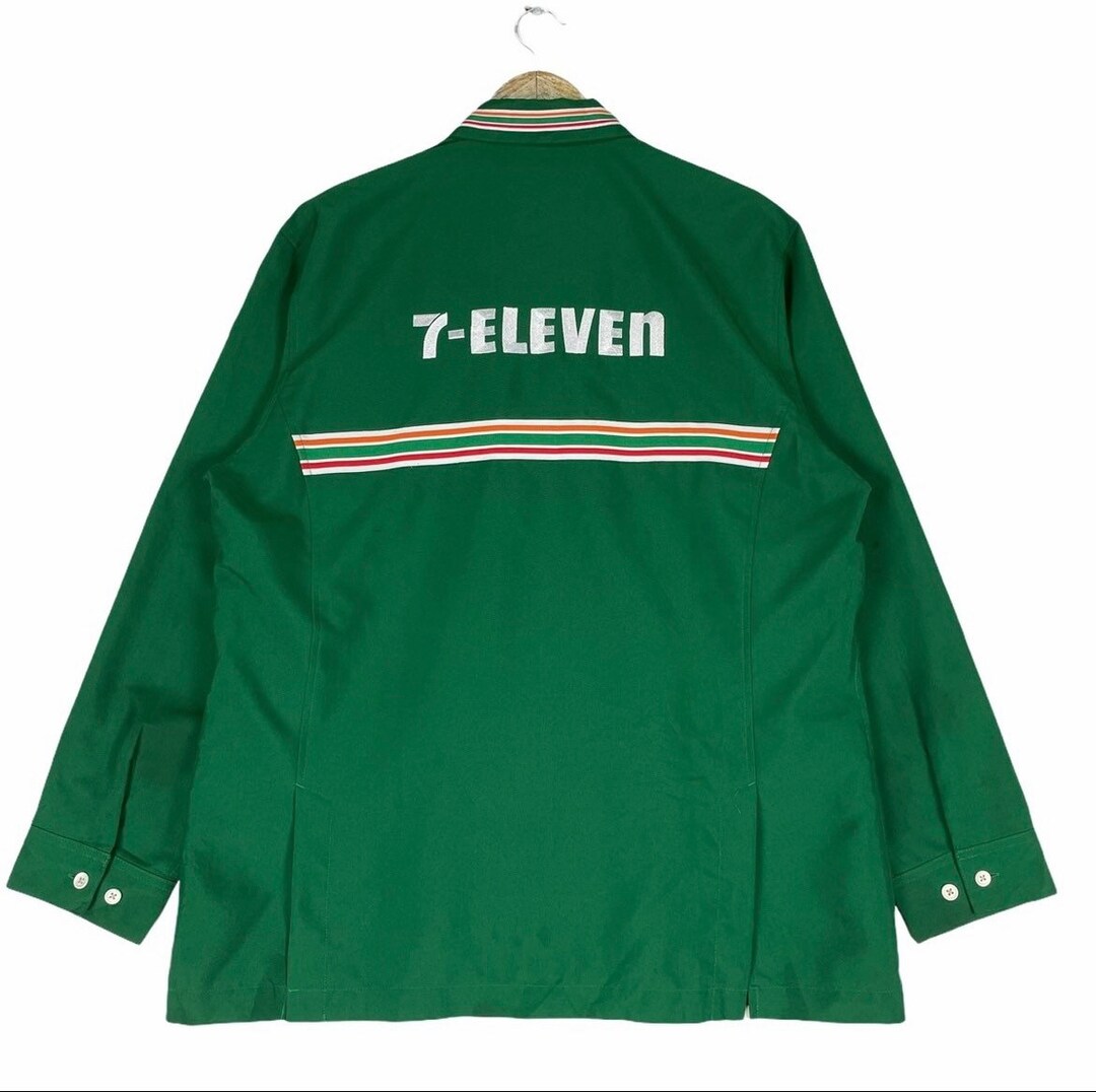 Vintage 70s 7 Eleven Shirt Button Collar Green Colour Size Large - Etsy