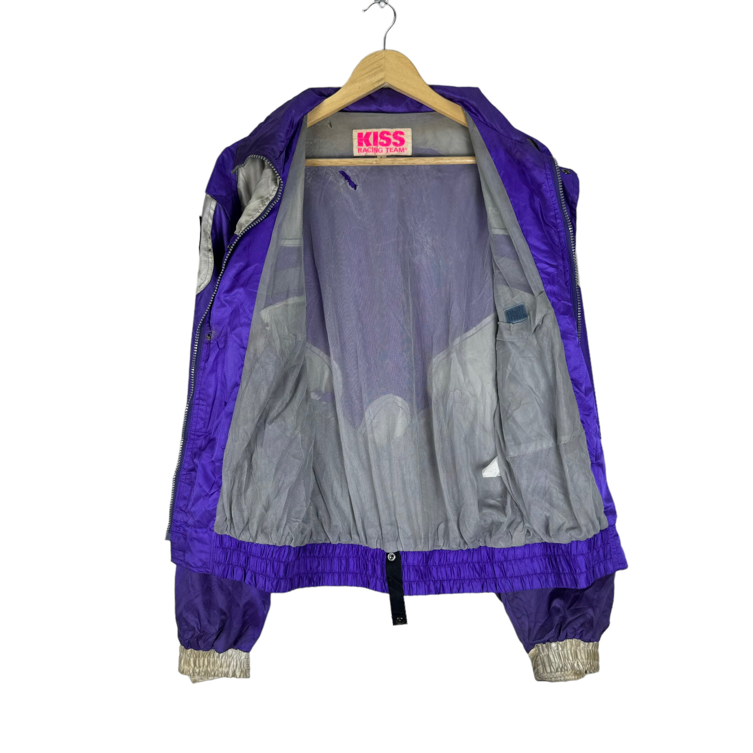 Vintage 90s Kiss Racing Team Light Jacket Zipper Sweater Size Large - Etsy