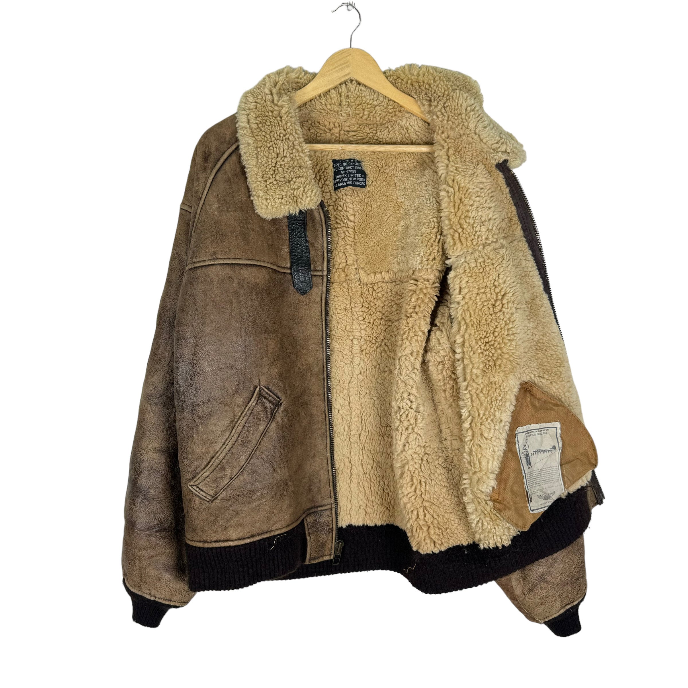 Vintage 80s Avirex Type B6 Us Army Air Force Sherling Jacket 100% ...