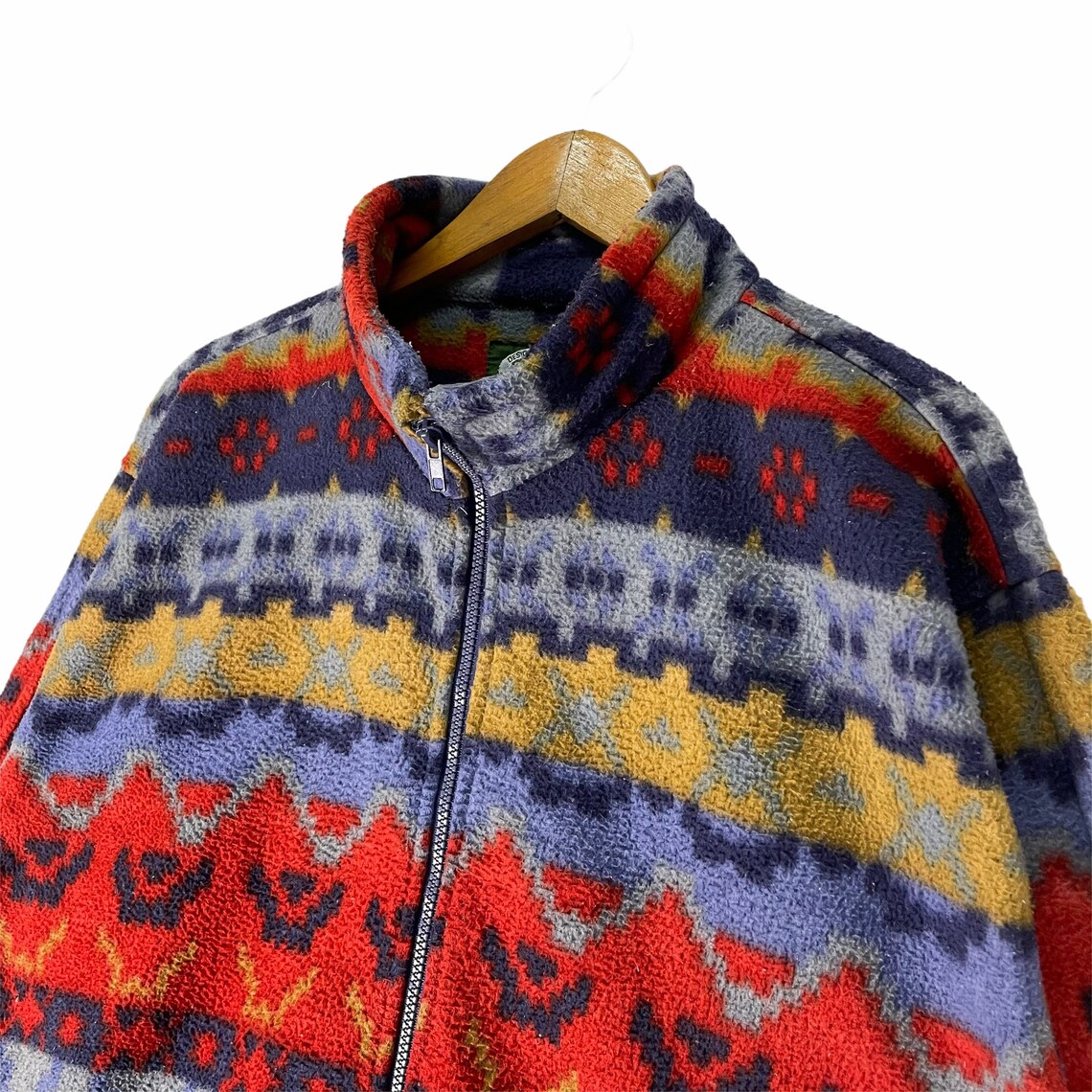 MASSIMO Fleece Native Sweatshirt Art Fleece Zip Graphic Design - Etsy