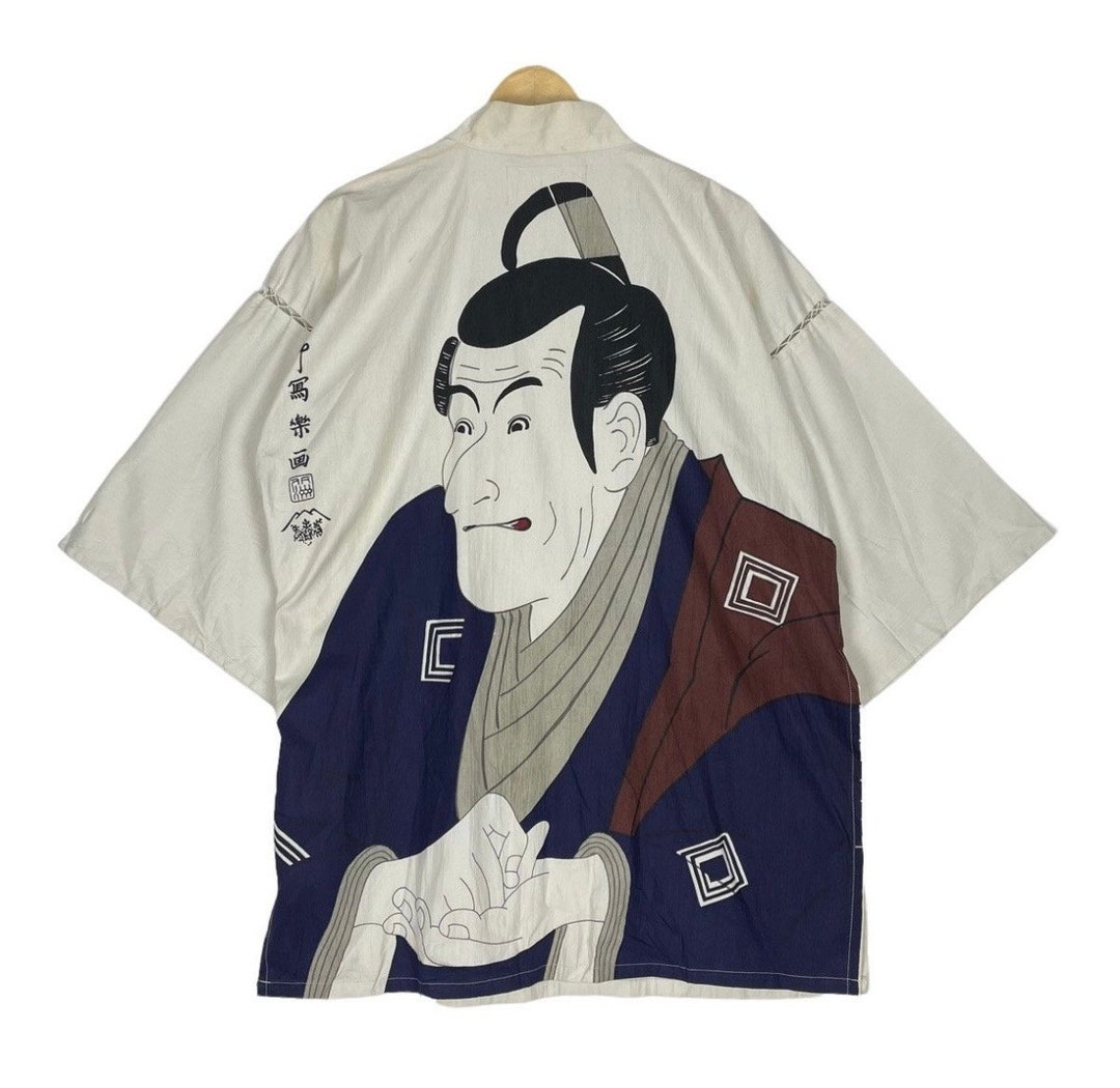 Japanese Traditional Kimono Geisha Yakuza Short Jacket White Colour ...