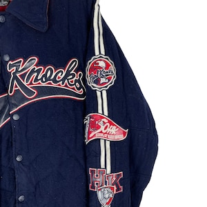 SOHK School of Hard Knock Hip Hop Streetwear Varsity Button Jacket Navy ...
