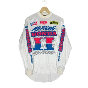 Vintage 80s Ms Racing Honda Racewear Jersey Long Sleeve Motocross ...