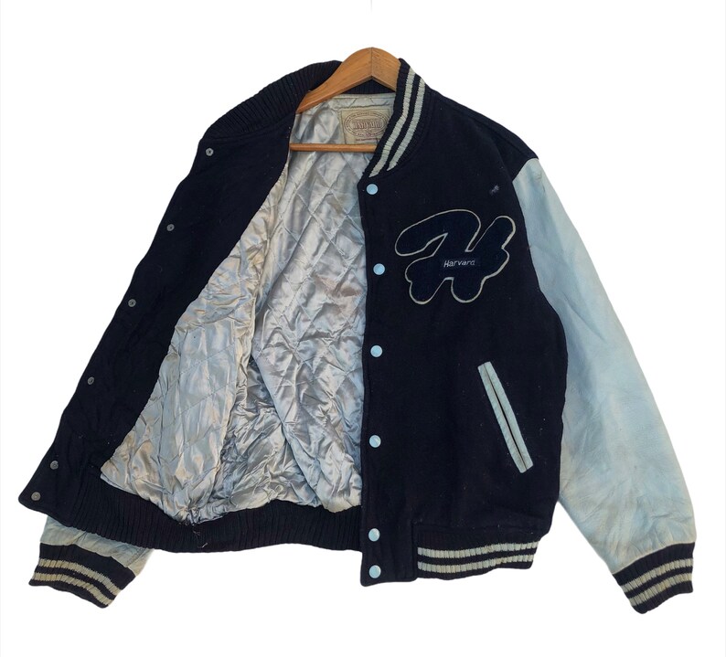 Vintage 90s Harvard University Button Down Varsity Jacket Blue - Etsy