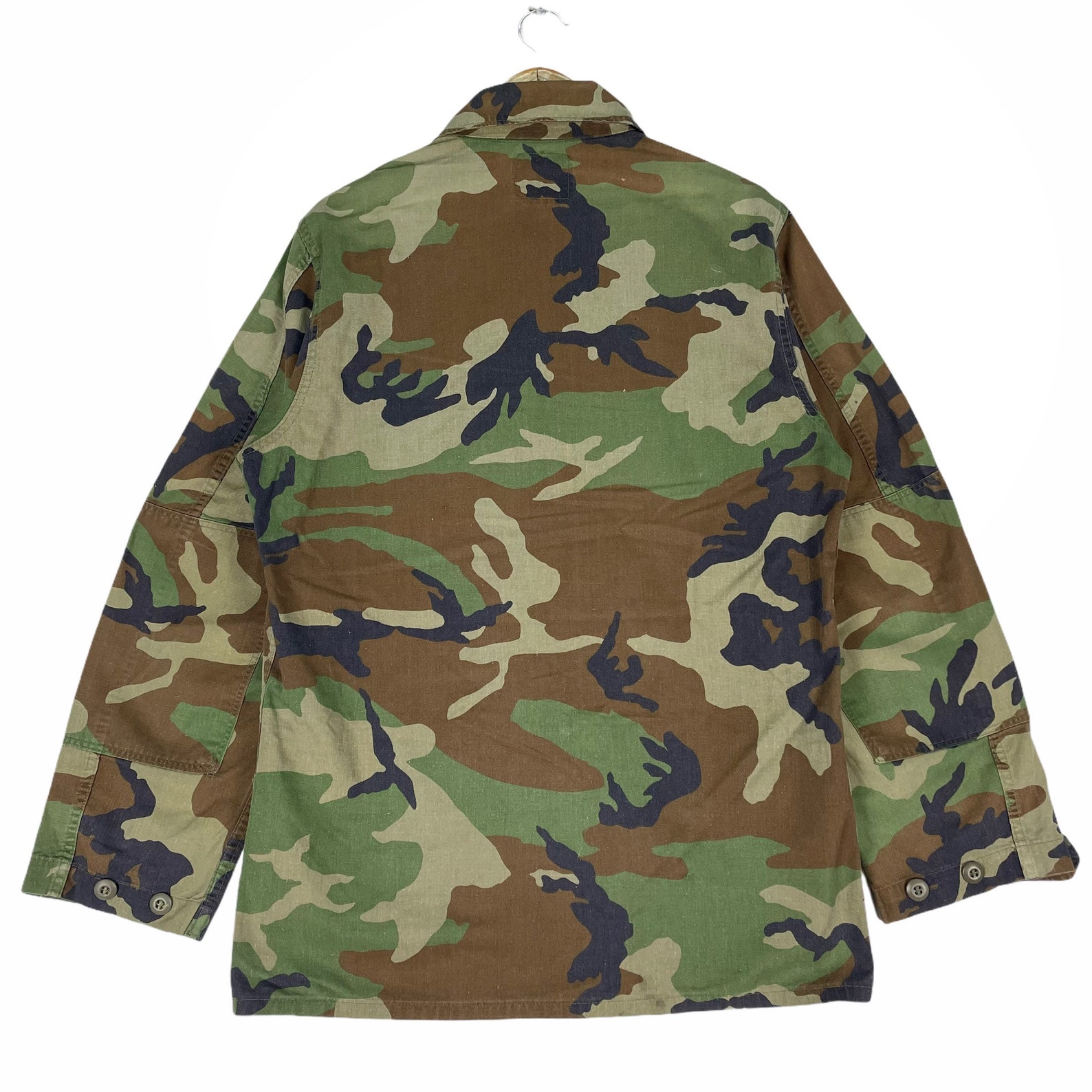 Vintage 90s Army Camo Military Light Jacket Uniform Camouflage Size ...
