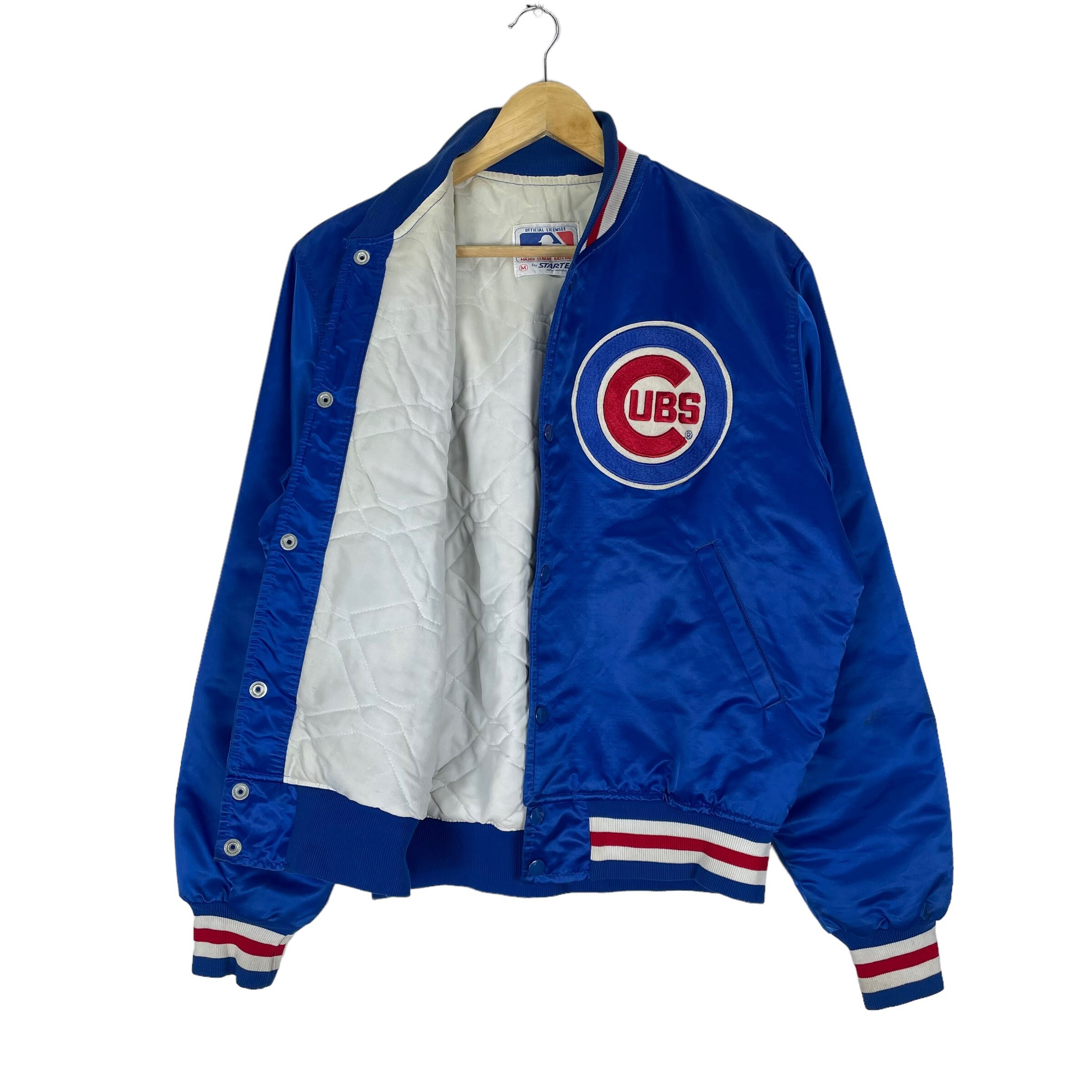 Vintage 90s Chicago Cubs MLB Baseball League Varsity Light Jacket Blue ...