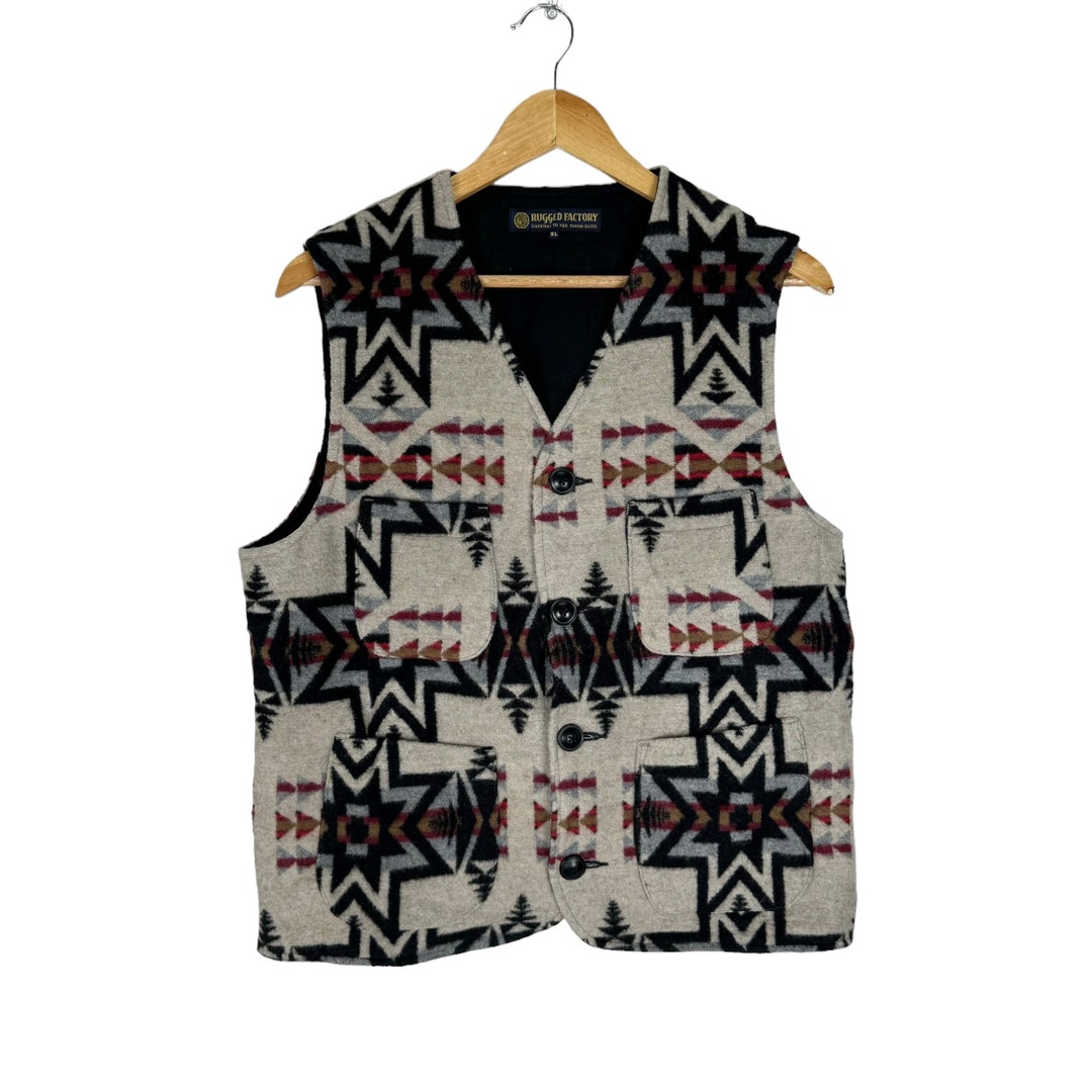 Rugged Factory Japan Native Navajo Vest Size Xlarge Fit to Large - Etsy