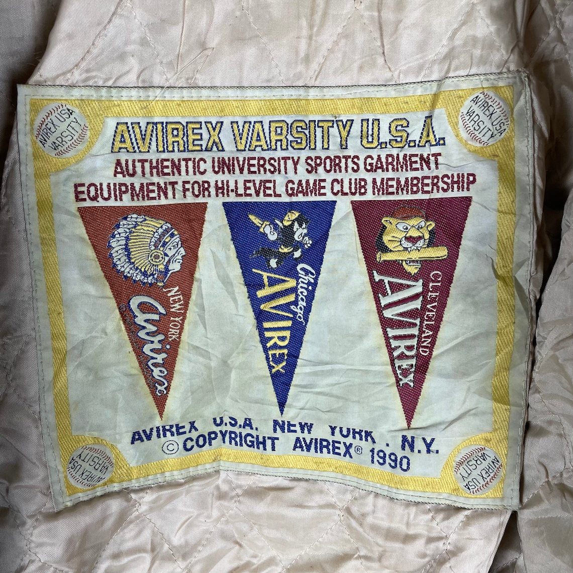 90s AVIREX USA Leather Mohawk MLB Baseball University All - Etsy