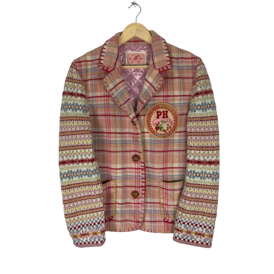 Pink House Japan Kaneko Isao Tartan Fashion Designer Button Multicolour ...