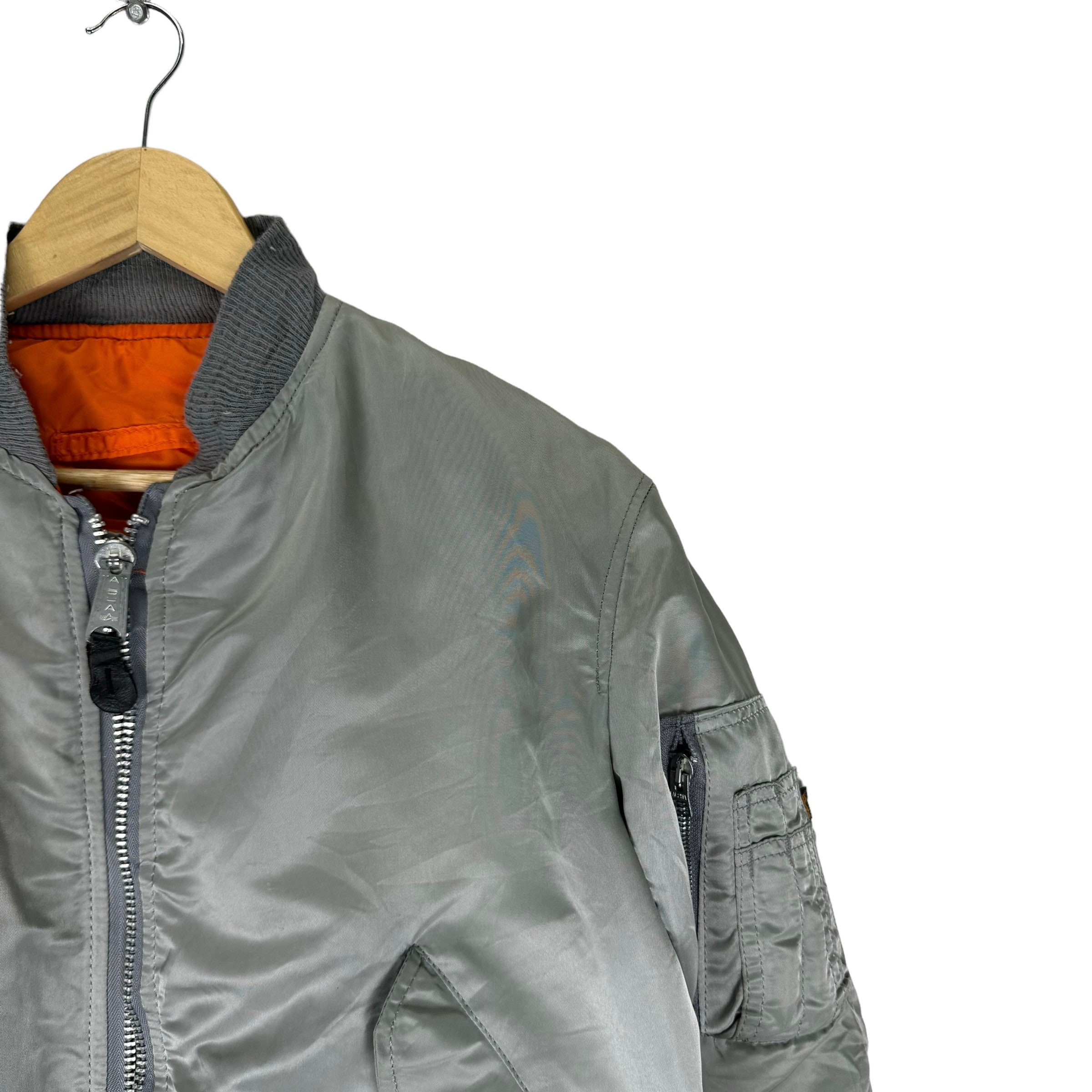 ALPHA INDUSTRIES Reversible Flight MA-1 Bomber Jacket Silver ALPHA INDUSTRIES Reversible Flight MA-1 Bomber Jacket Silver