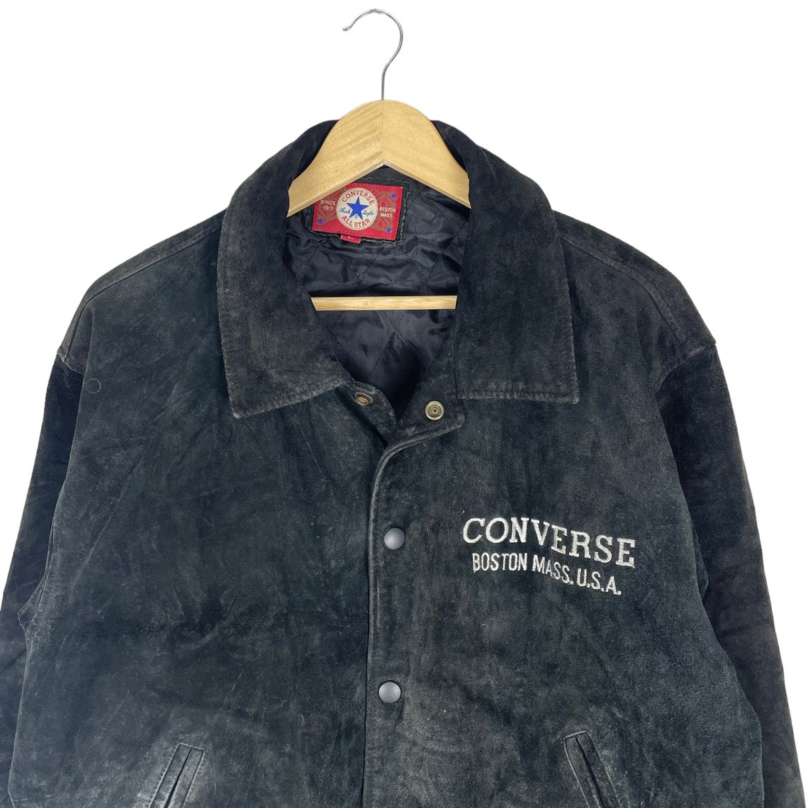Vintage 90s Converse All Star Pig Skin Leather Varsity Jacket (L) - Etsy