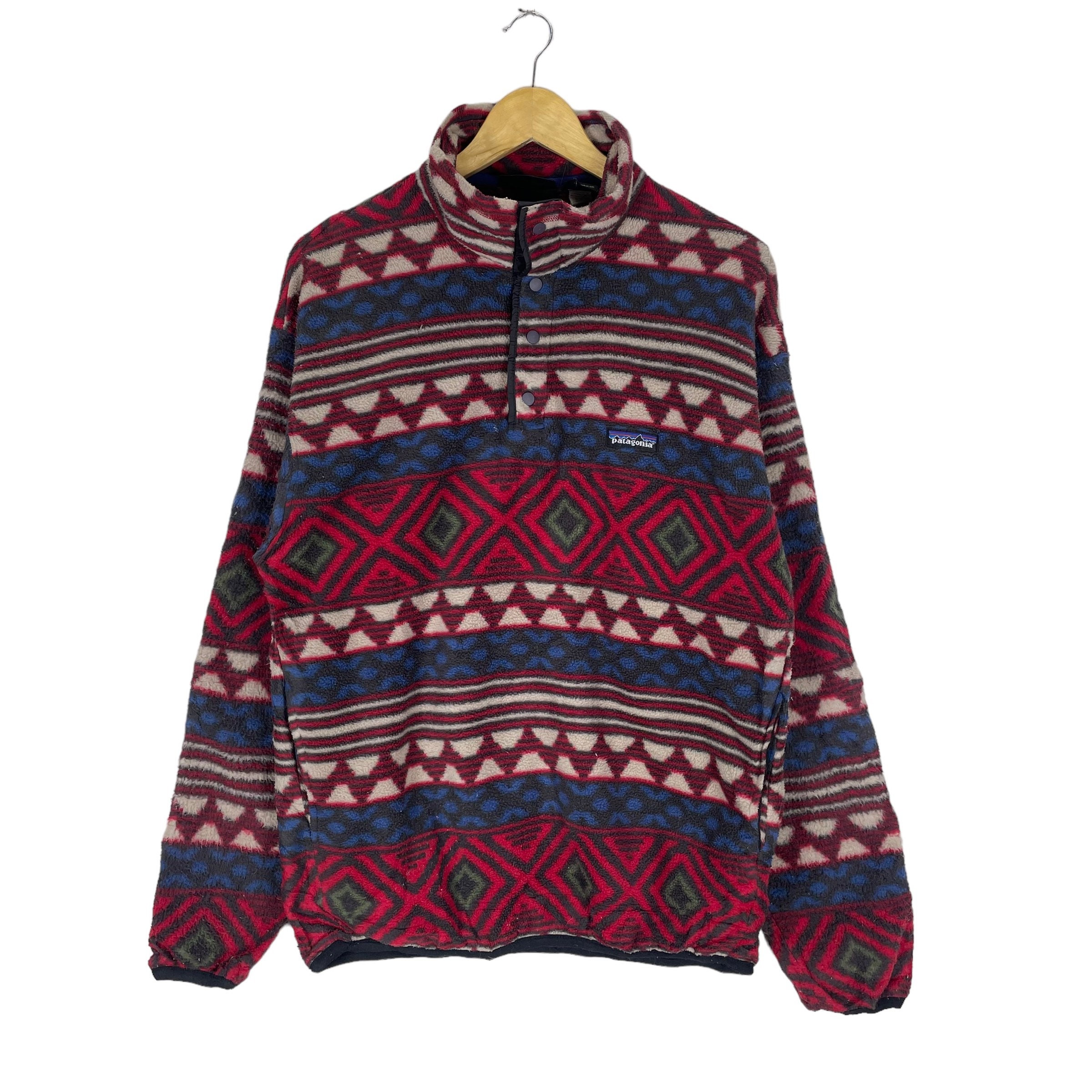 Vintage 90s PATAGONIA Fleece Snap Button Jacket Art Pattern Vintage 90s PATAGONIA Fleece Snap Button Jacket Art Pattern
