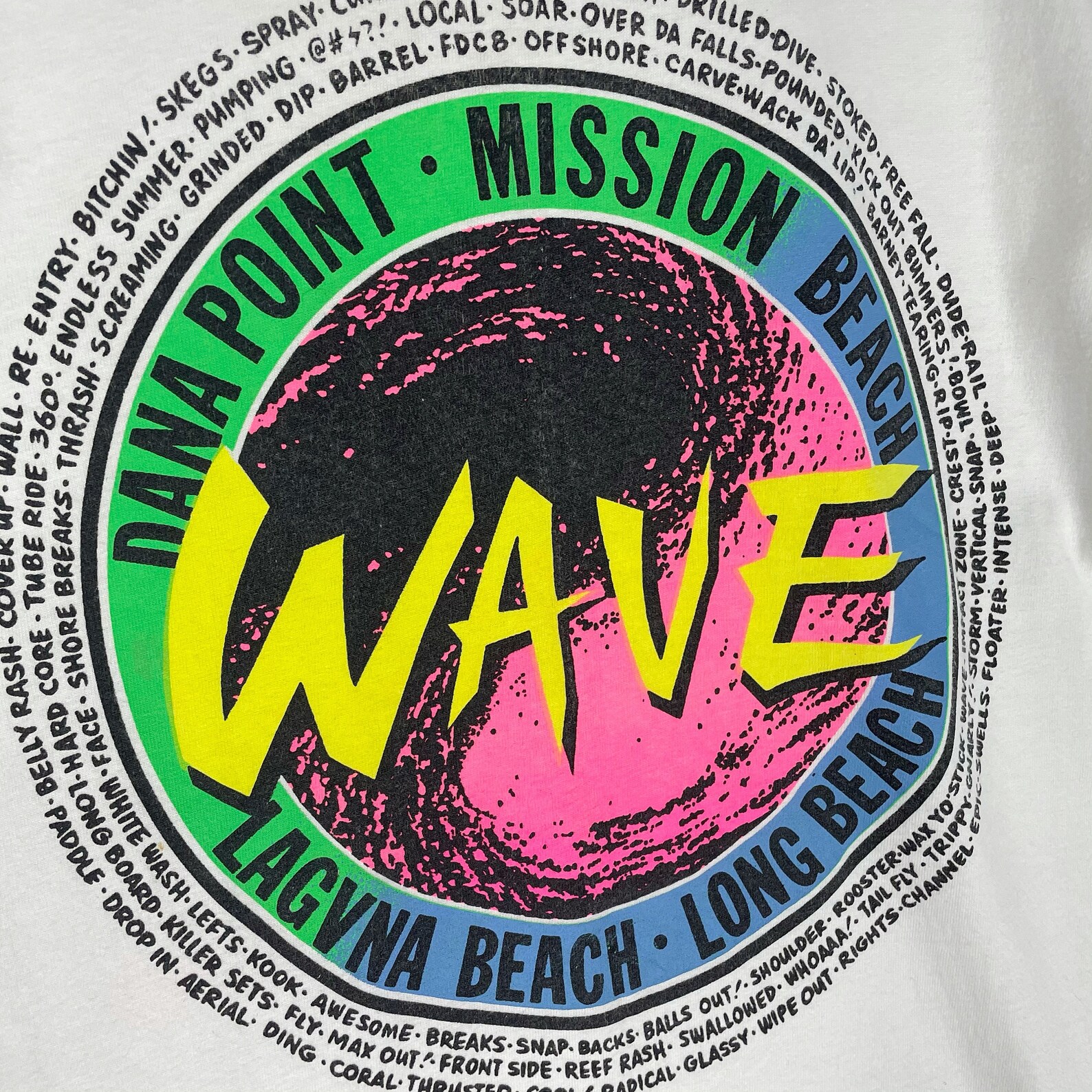 Vintage 90s WAVE Surf T-shirt: Long Beach Hawaii, Hanes Medium - Etsy