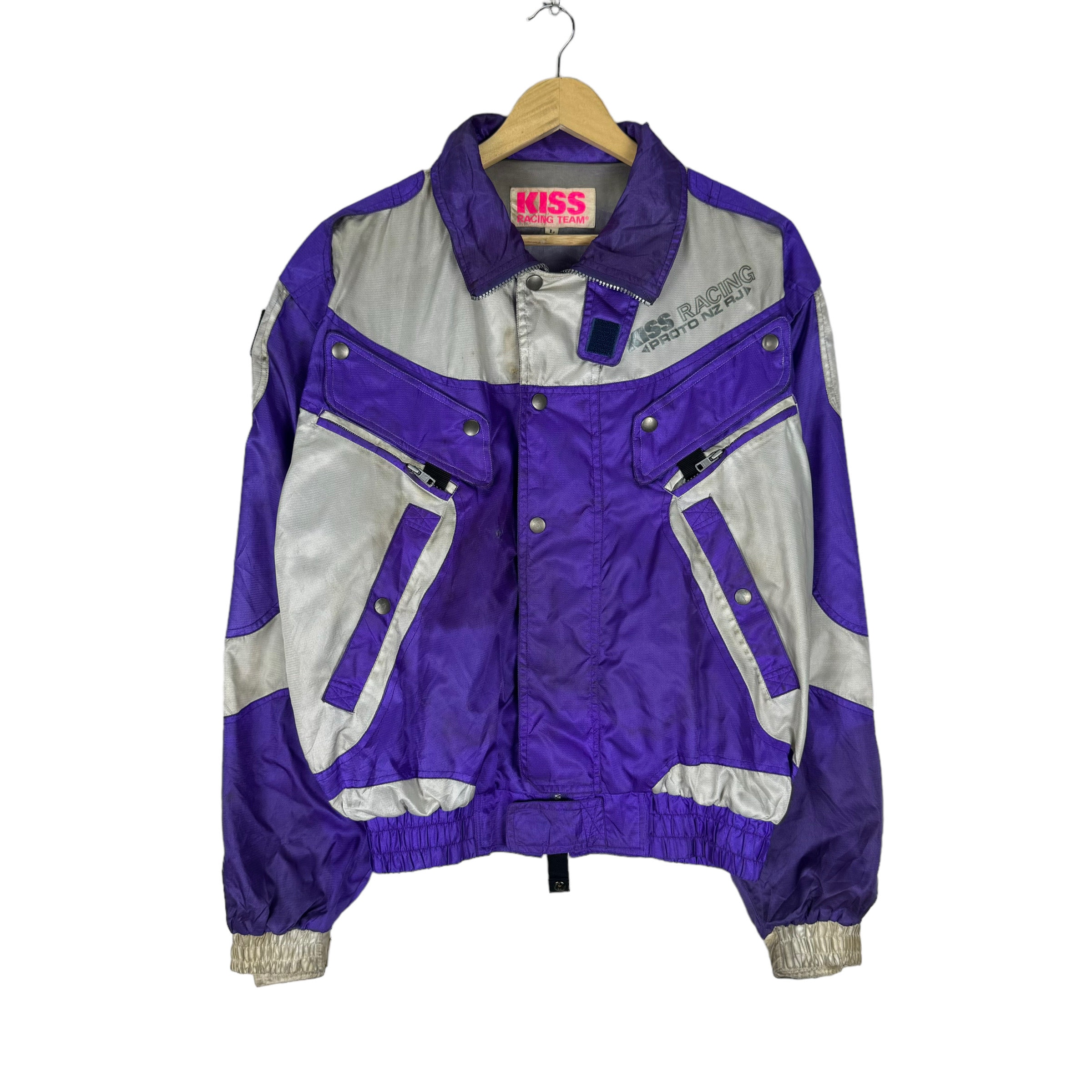 Vintage 90s Kiss Racing Team Light Jacket Zipper Sweater Size Large - Etsy