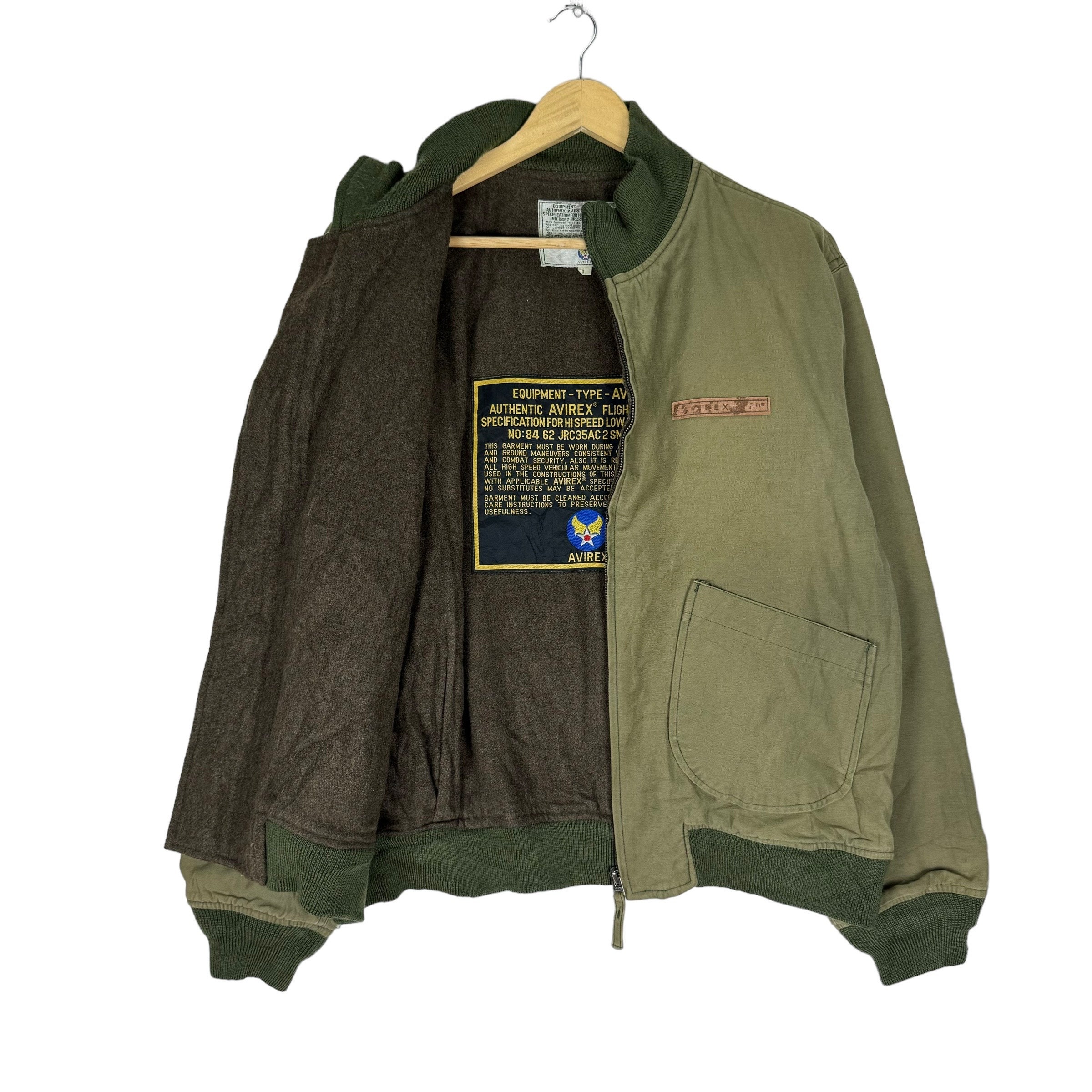 Avirex USN Deck Jacket MA-1 Military Tactical Green Colour Sweater Size ...