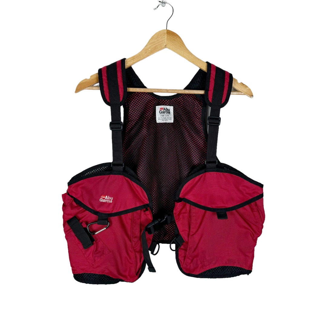 Vintage 90s Abu Garcia Convertible Mest Vest Multi Pocket Choas Fishing ...