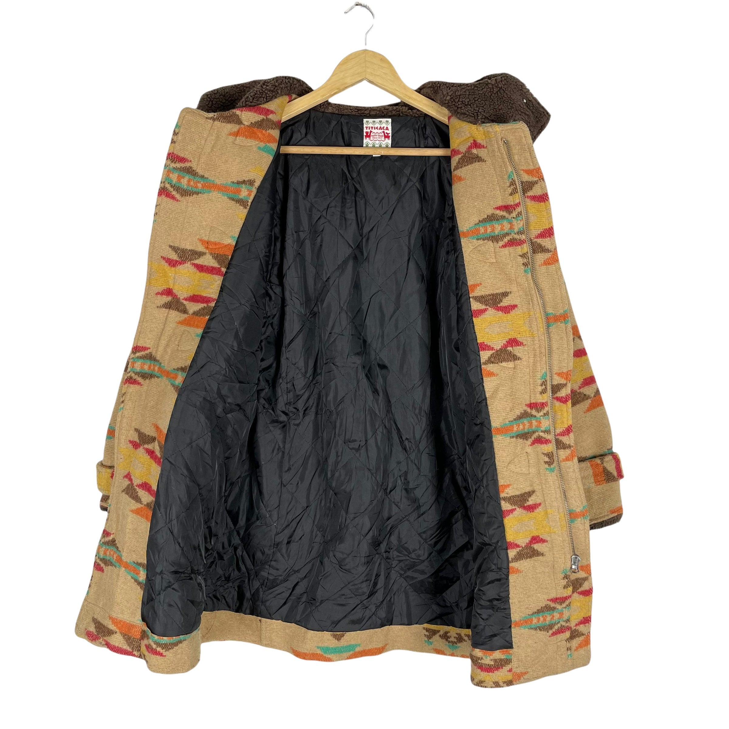 TITICACA Navajo Hoodie Duffle Button Jacket Native Hippie Navajo ...