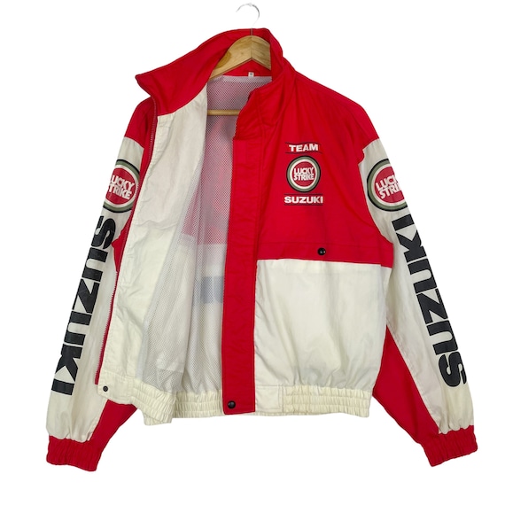 Vintage 90s Suzuki Team Lucky Strike Light Jacket Red… - Gem