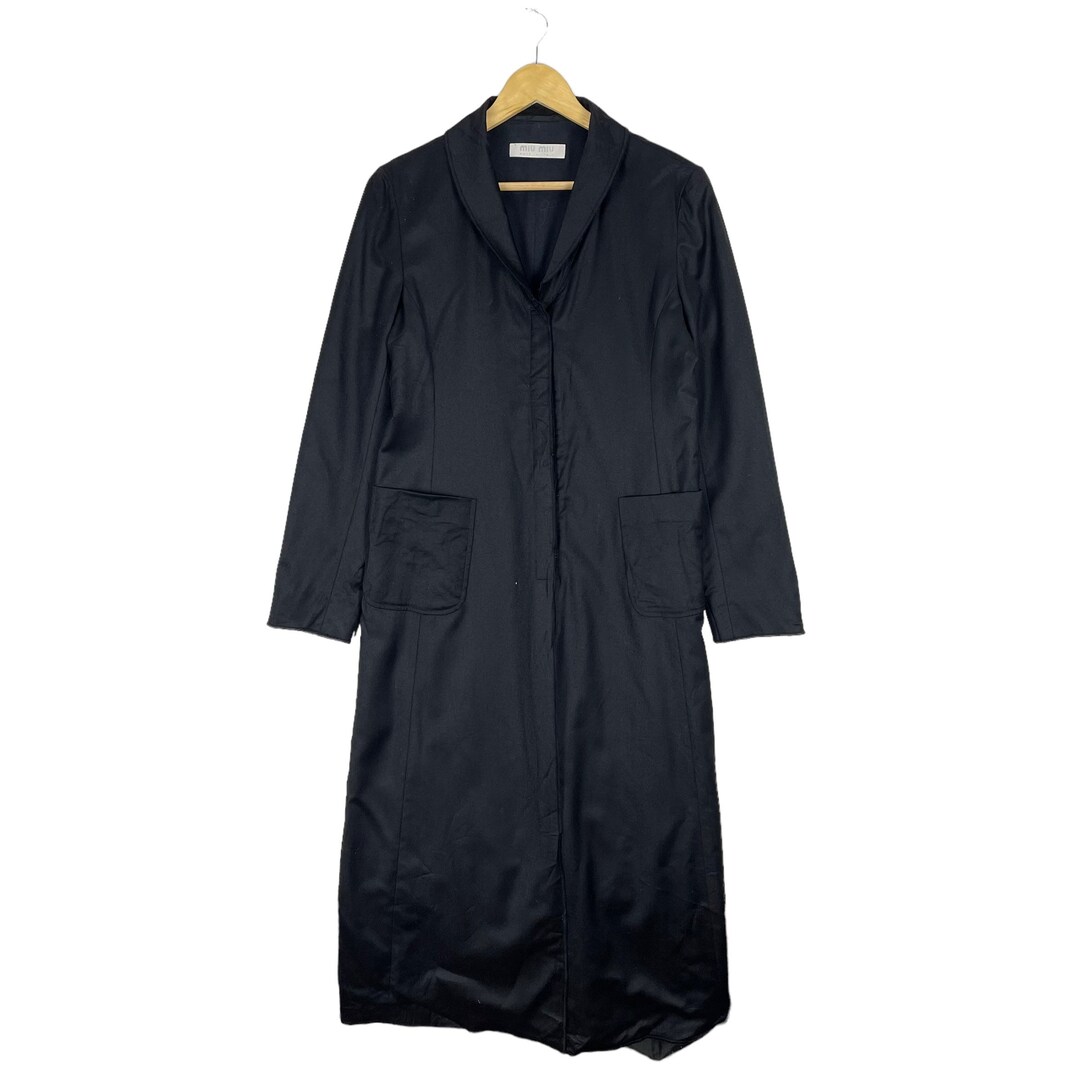 Miu Miu Italy Parka Black Colour Designer Prada Long Jacket Size Medium ...