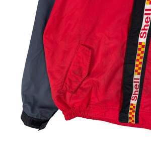 Vintage 90s Shell Oil Power Racing Team Bomber Light Zipper Jacket Red ...