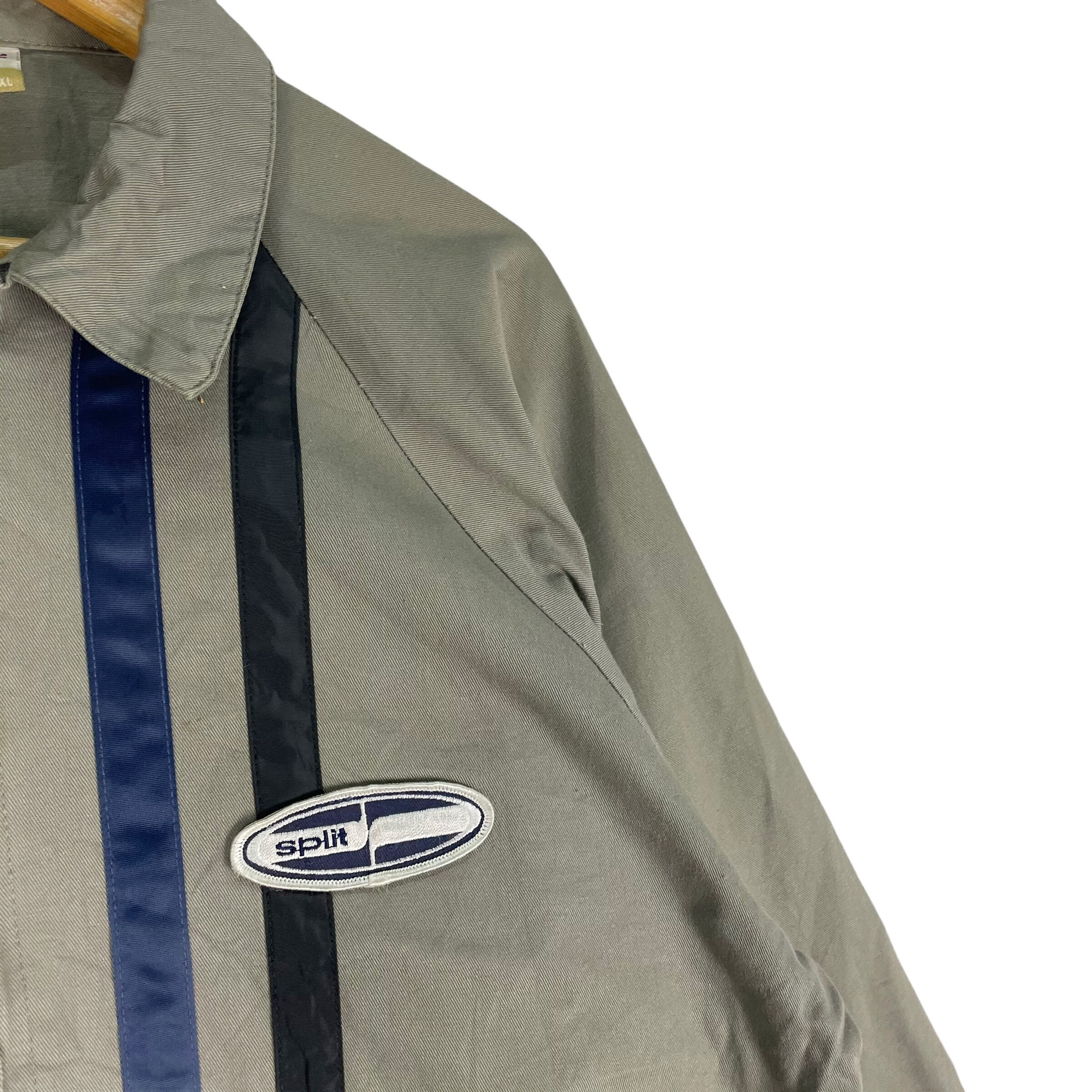 SPLIT Skate Zipper Jacket Striped Skateboard Collar Grey Colour Size ...