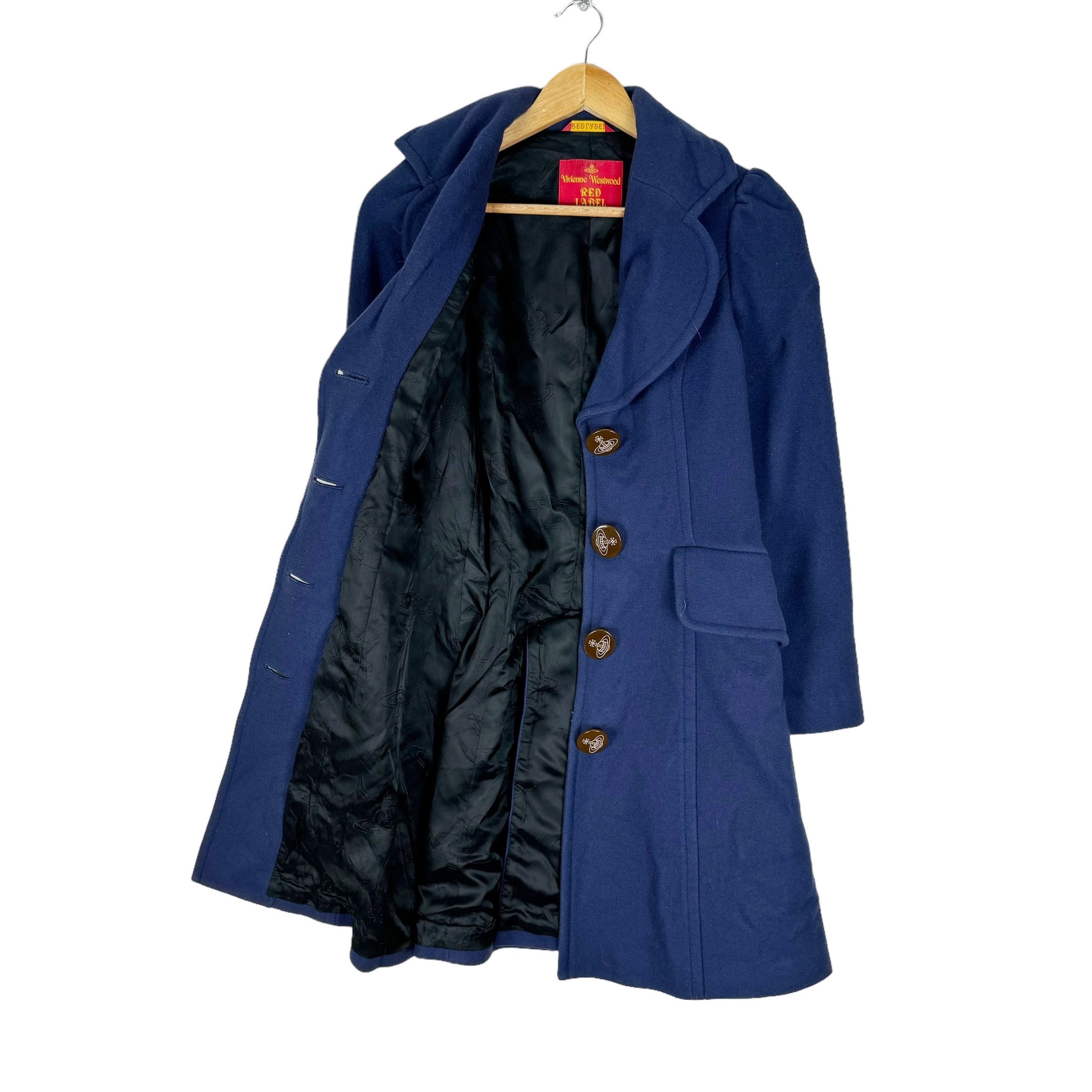 VIVIENNE WESTWOOD Red Label VW Long Coat Button Jacket Navy Colour Size ...