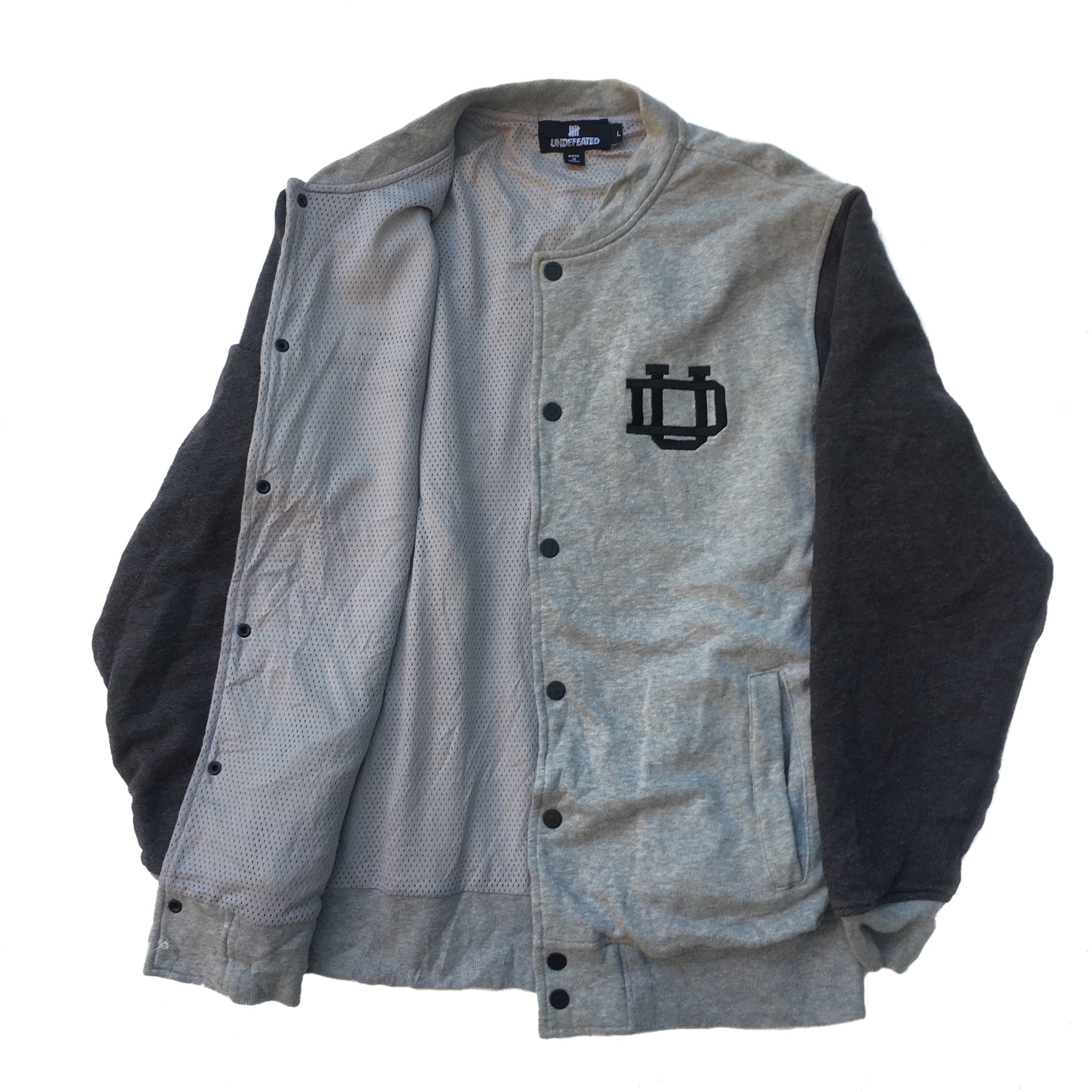 UNDEFEATED Sweatshirt Varsity Jacket Button Embroidered Champion ...