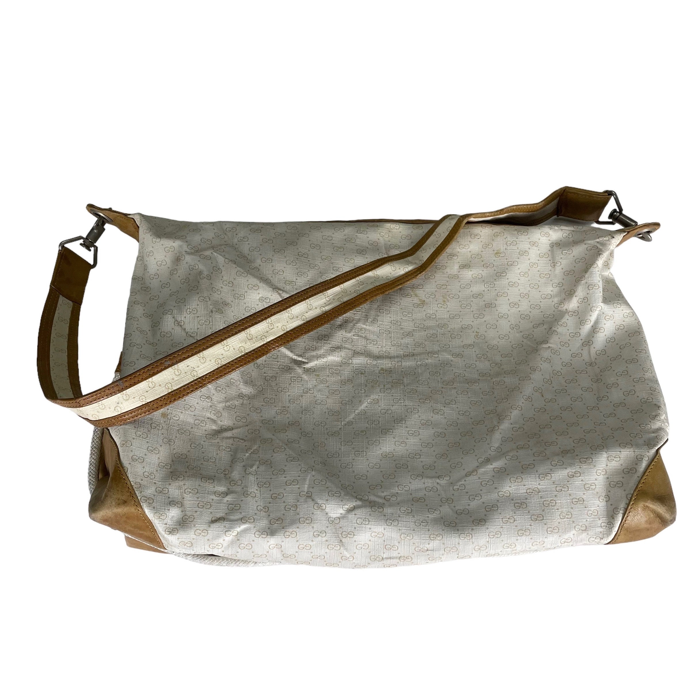 Vintage 90s Gucci GG Monogram Shoulder Travel Bag - Etsy