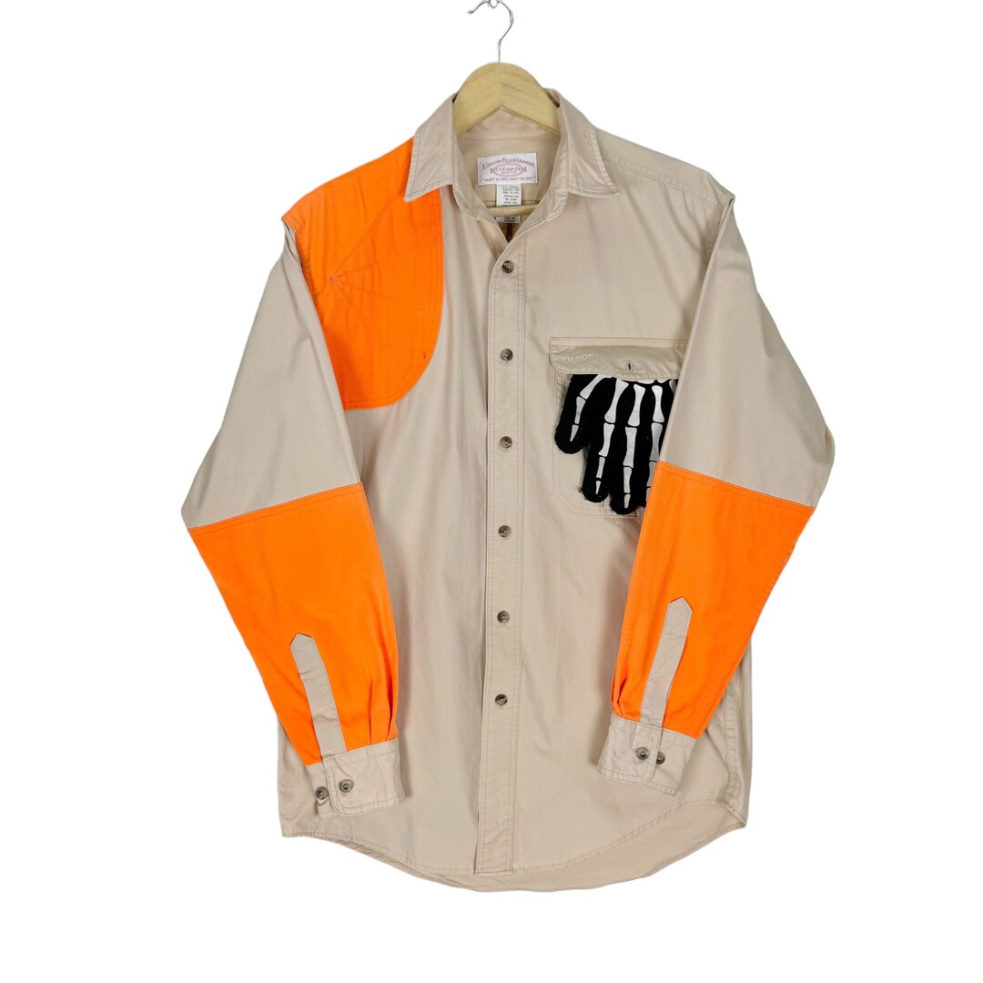 Cc Filson Padded Shoulder Hunting Shooting Button up Shirt Light Brown ...