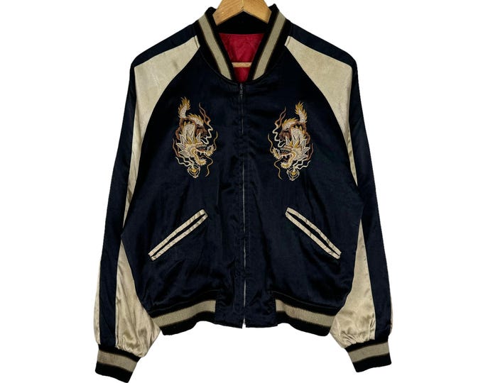 Sukajan Dragon Bosozuku Yakuza Light Zipper Jacket Japanese Fighter ...