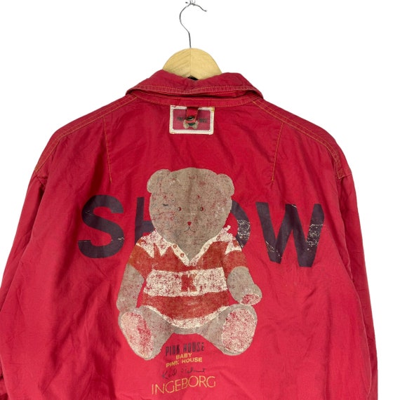 Pink House Show Bear Print Bomber Jacket - Kaneko Isa… - Gem