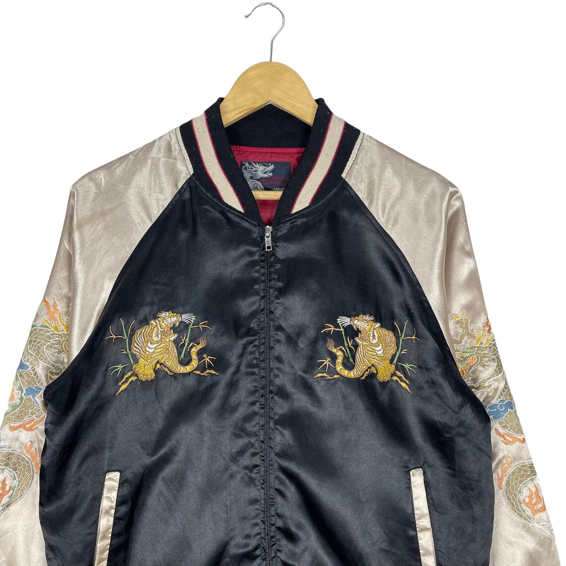 Sukajan Dragon Last Frontier Yakuza Light Zipper Jacket Japanese ...