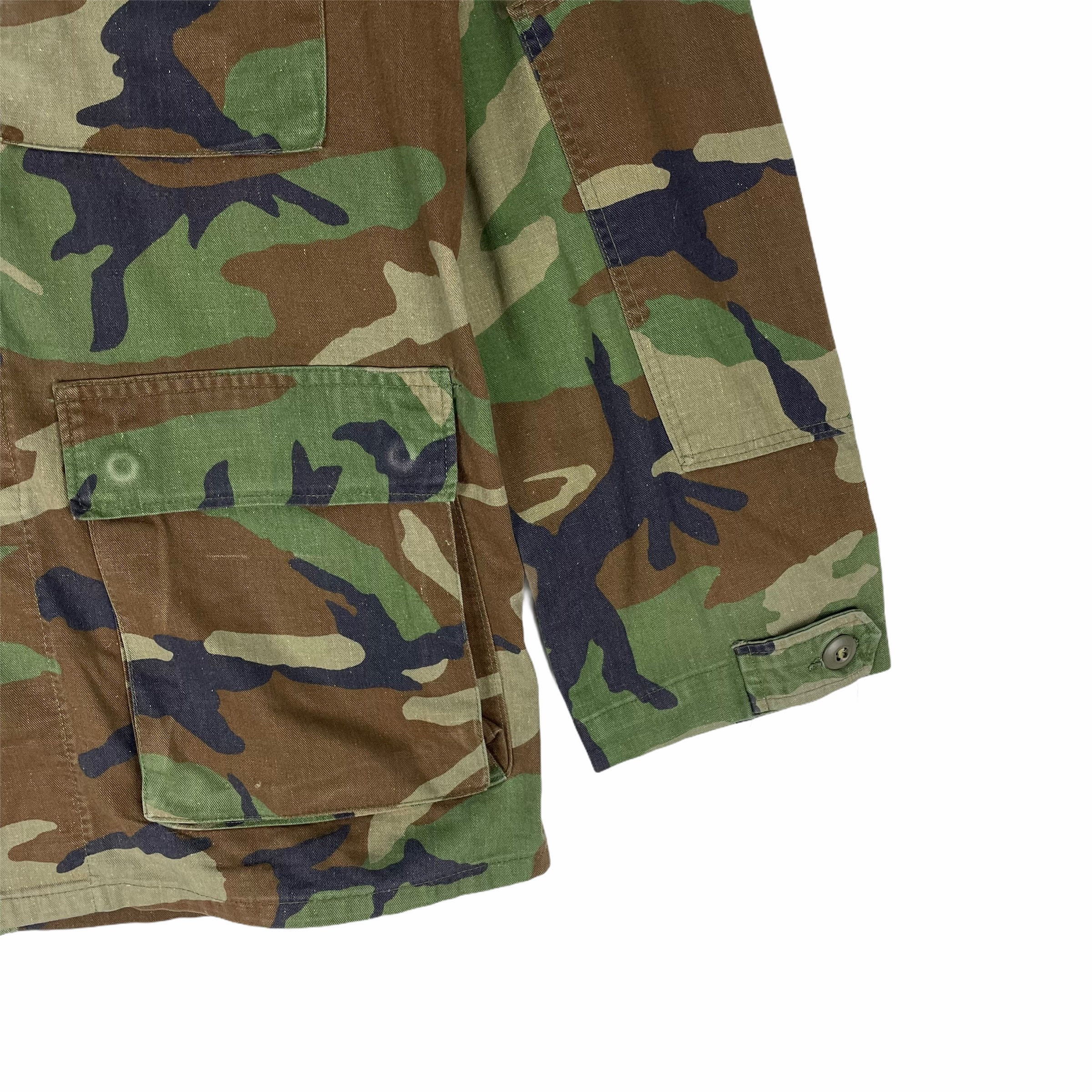 Vintage 90s Army Camo Military Light Jacket Uniform Camouflage Size ...