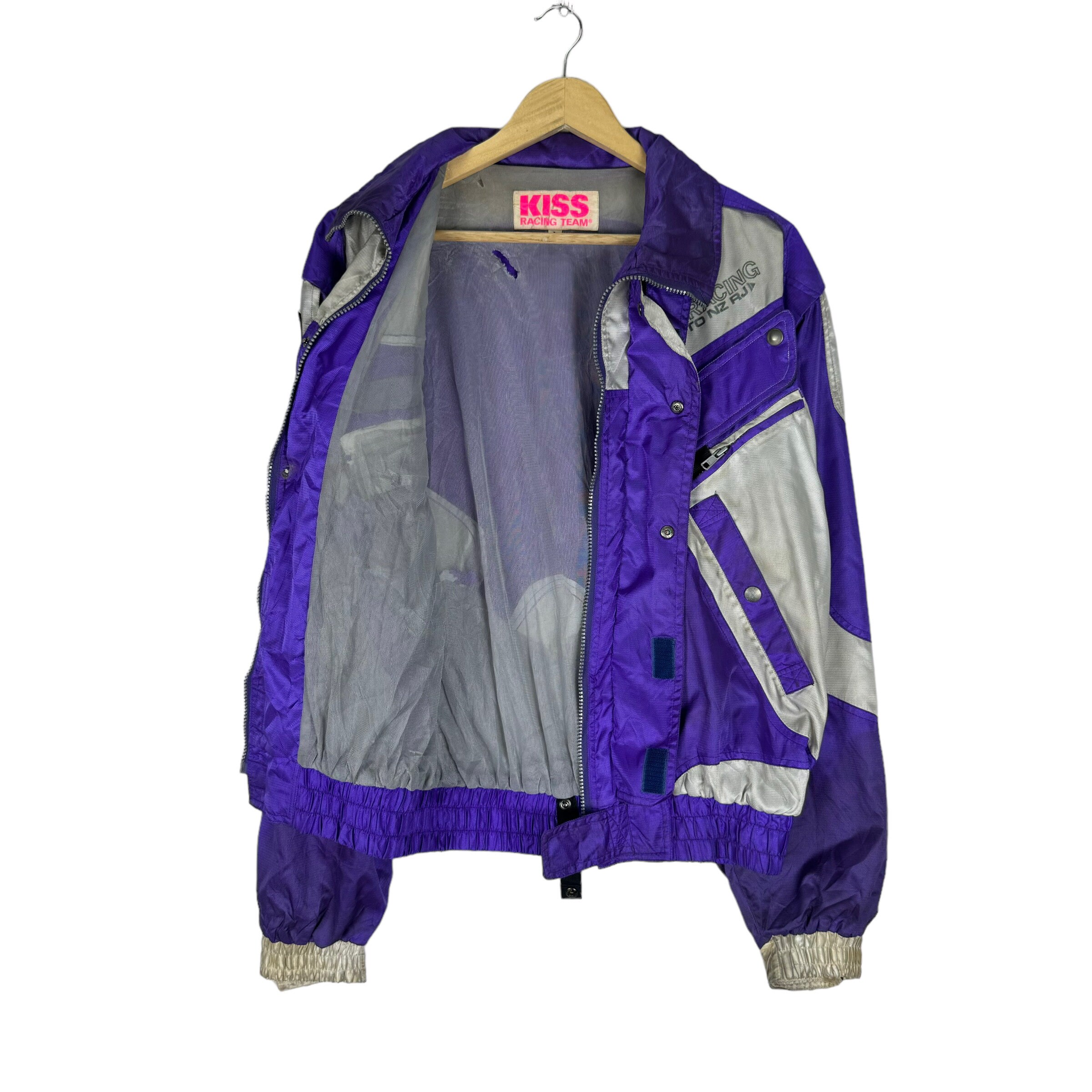 Vintage 90s Kiss Racing Team Light Jacket Zipper Sweater Size Large - Etsy