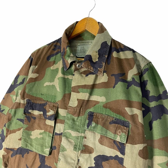 Vintage 90s Army Camo Military Light Jacket Uniform C… - Gem