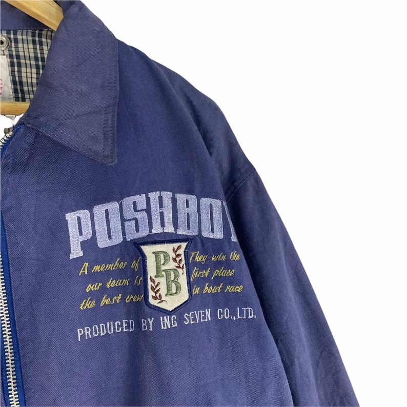 POSH BOY Varsity Patch Bomber Zipper Jacket Embroidered - Etsy