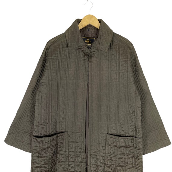 Vintage 90s Fendi 365 Zucca FF Monogram Quilted Long Jacket Vintage 90s Fendi 365 Zucca FF Monogram Quilted Long Jacket