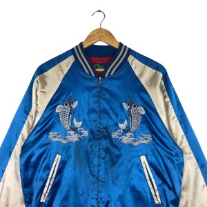 SUKAJAN Hoshihime Koi Fish Jacket Japanese Souvenir Fighter Embroidery ...