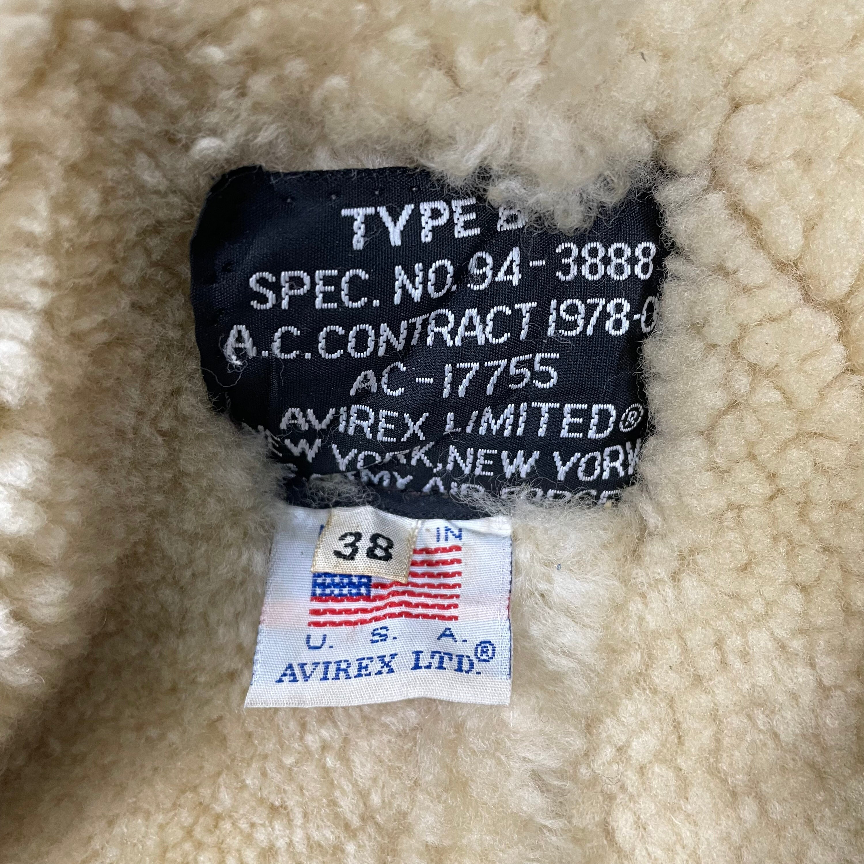 Vintage 80s Avirex Usa Type B6 Us Army Air Force Sherling Jacket 100% Sheepskin Flight Bomber ...