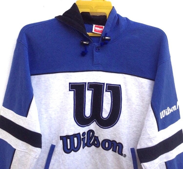 WILSON Hoodie Sweatshirt Pro Staff Big Logo Spell Out Colour Block Size ...