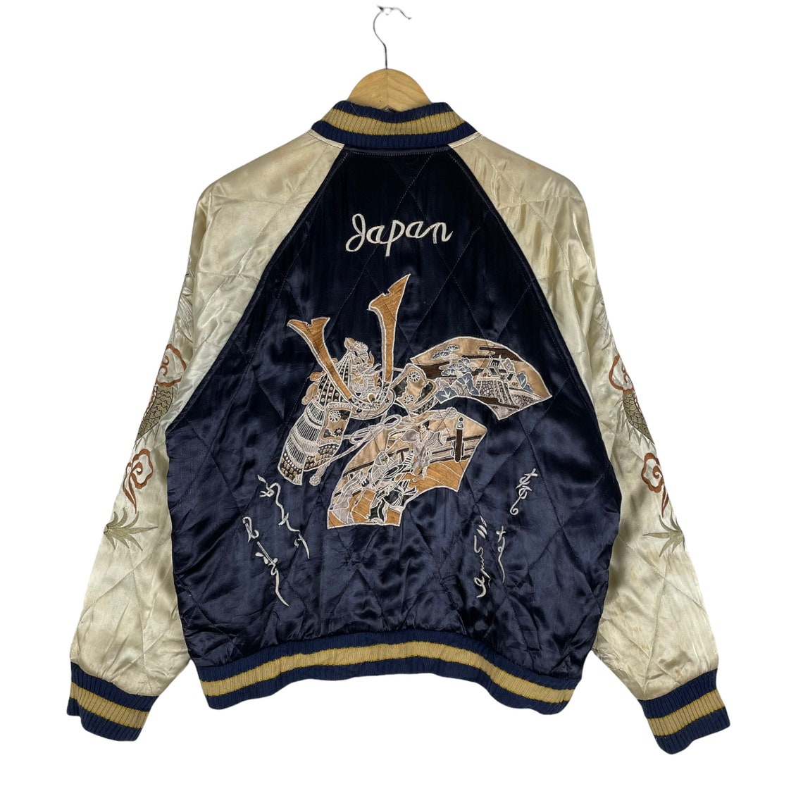 SUKAJAN Dragon Tiger Yakuza Light Zipper Jacket Japanese Souvenir ...