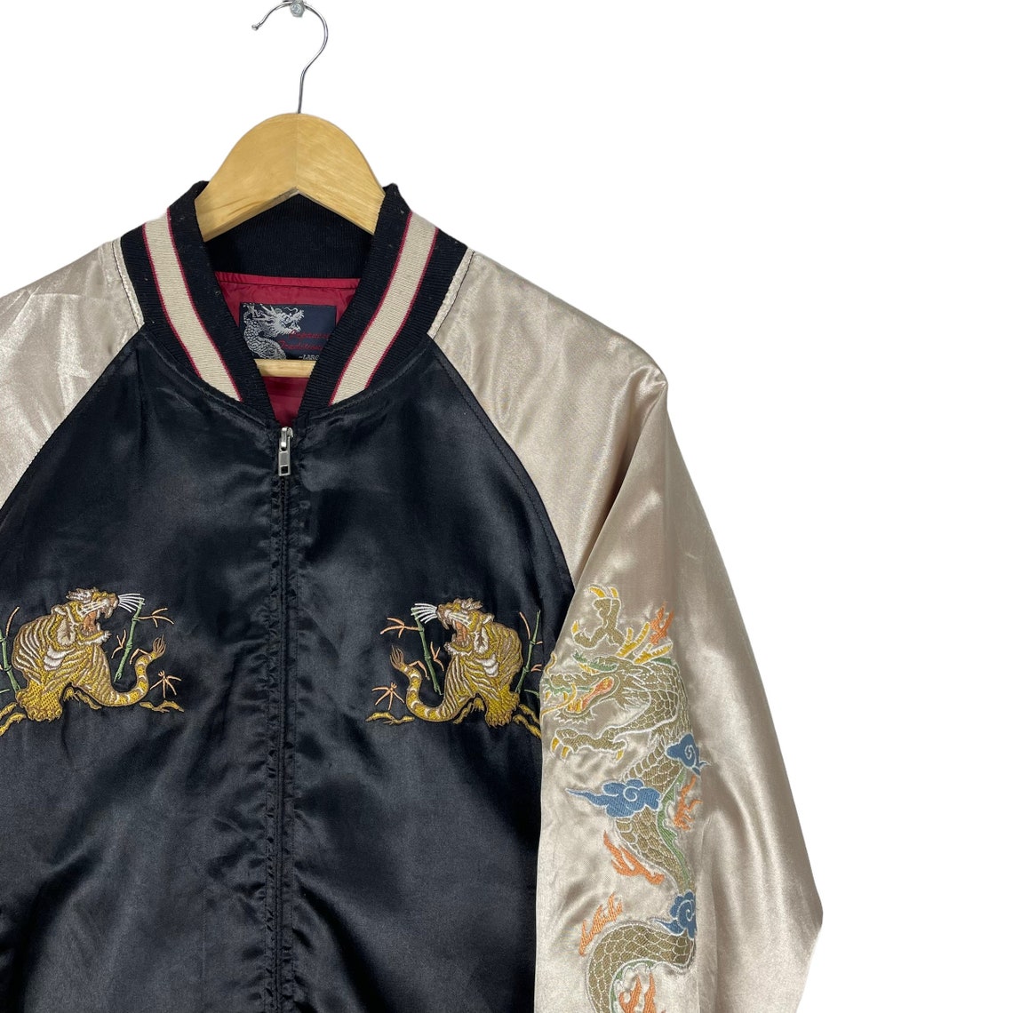 Sukajan Dragon Last Frontier Yakuza Light Zipper Jacket Japanese ...