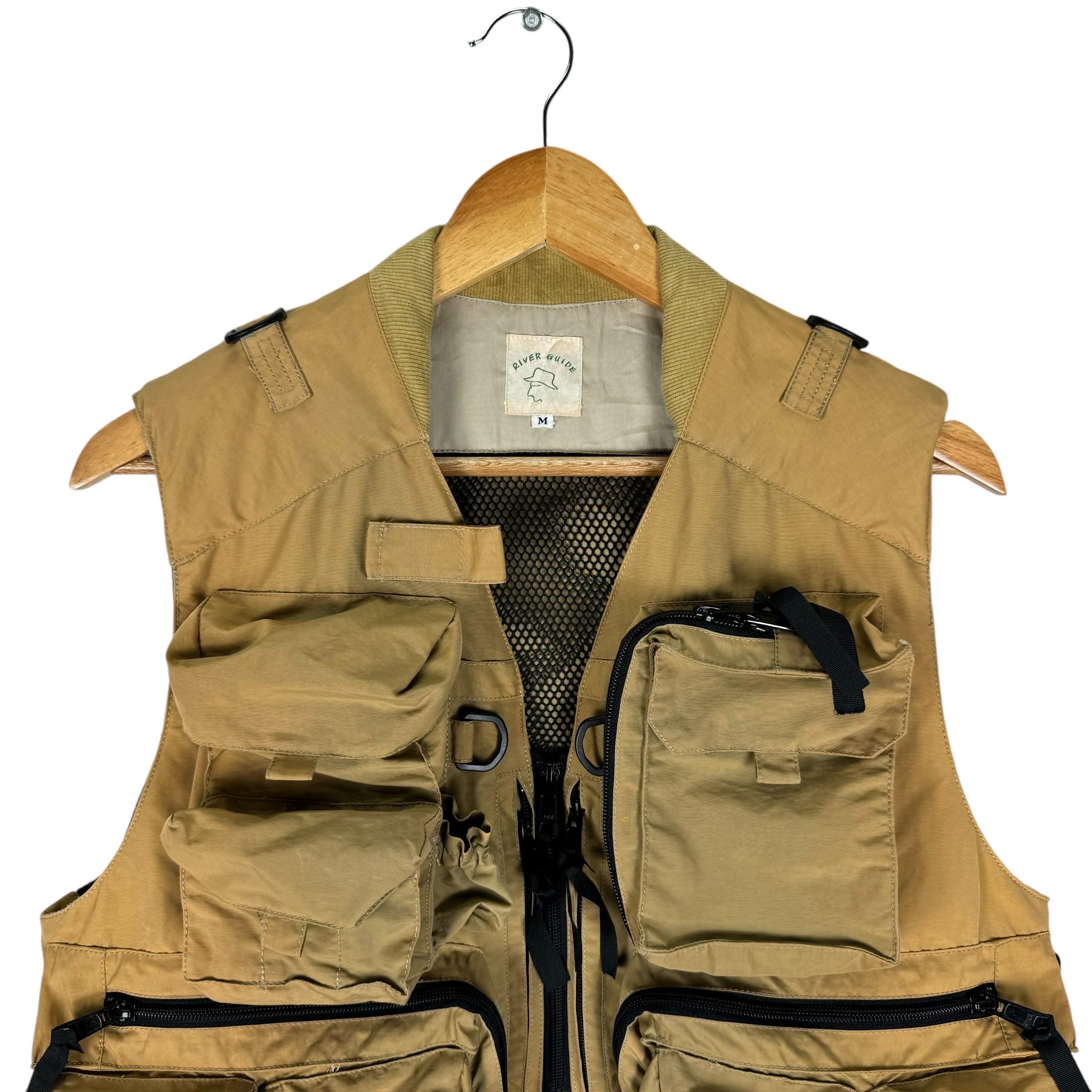 River Guide Vest Tactical Multi Pocket Hunting Fishing Gear Brown ...