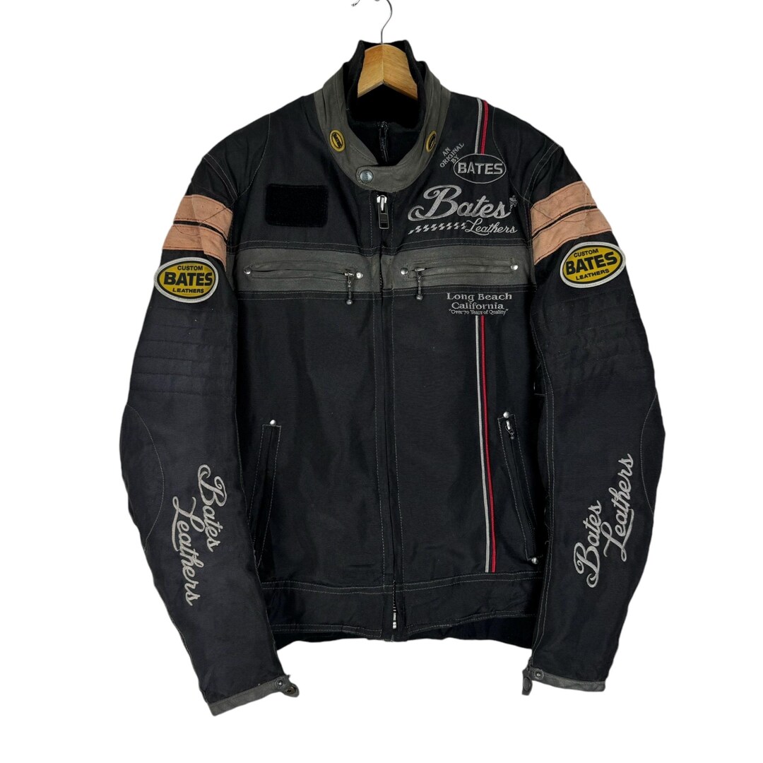 Vintage 90s Bates Racing Team Motorcycle Jacket - Long Beach, Size ...