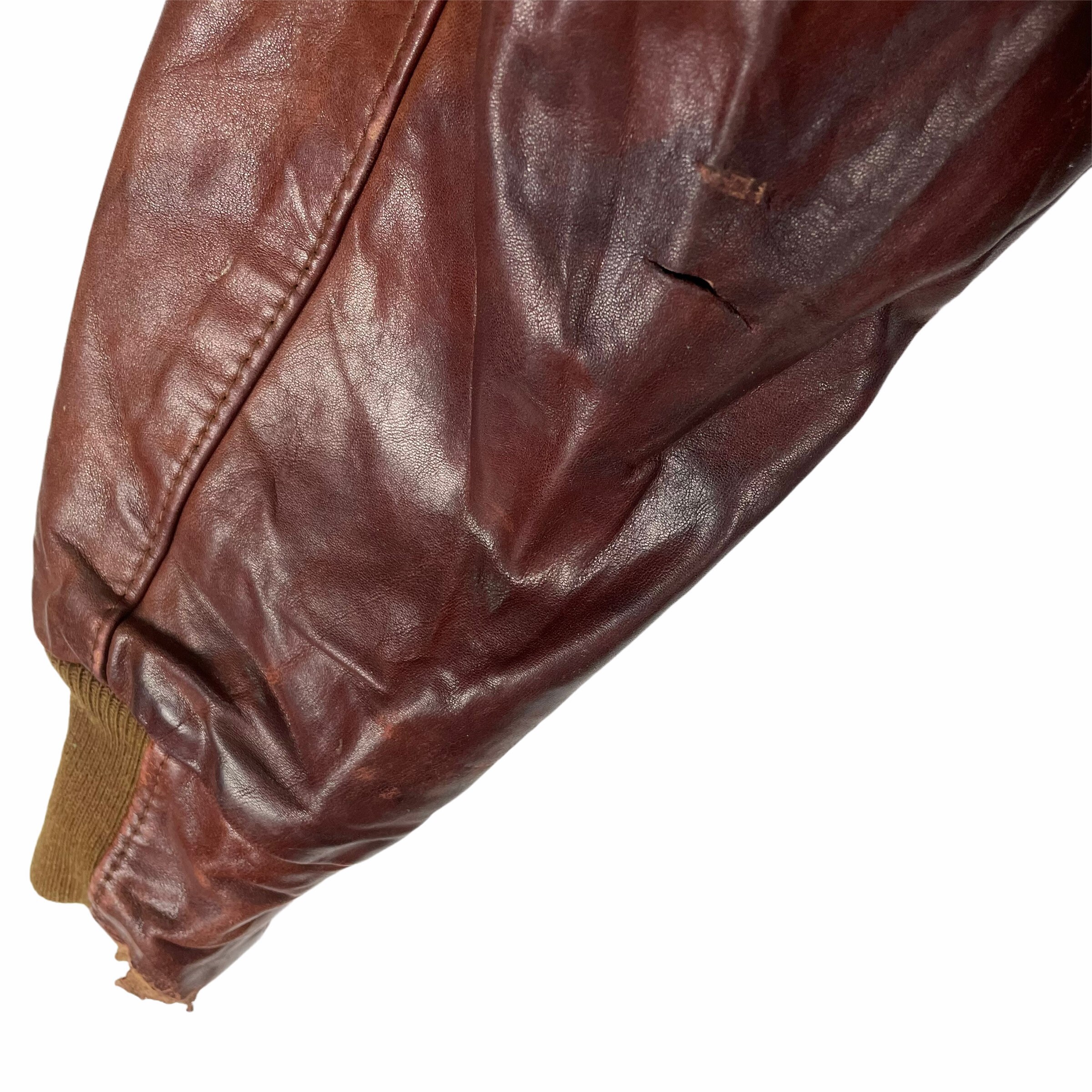 Vintage GOLDEN BEAR A2 Military Horse Leather Jacket Dark Vintage GOLDEN BEAR A2 Military Horse Leather Jacket Dark