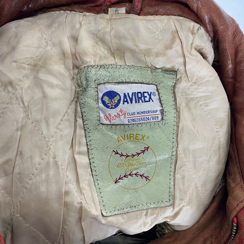 90s AVIREX USA Leather Mohawk MLB Baseball University All - Etsy